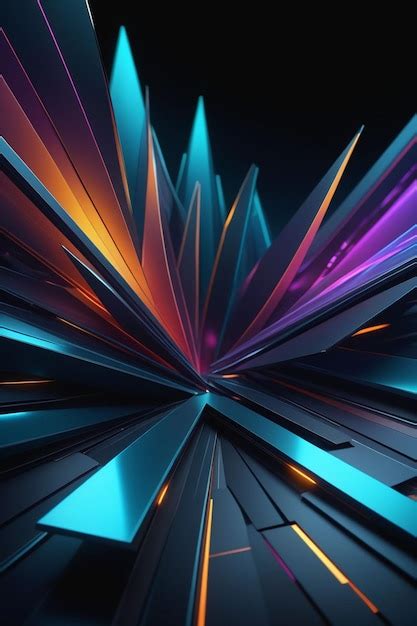 Premium Photo Abstract Geometric Shapes On A Dark Background Vibrant
