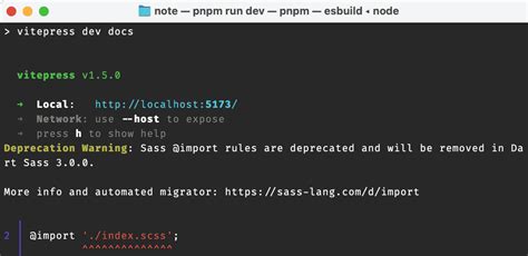 Vitepress中警告sass Api过期：the Legacy Js Api Is Deprecated And Will Be