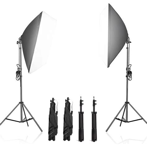 사진 소프트 박스 연속 조명 시스템 Softbox 스튜디오 사진 조명 키트 세로 스트리밍 촬영을위한 E27 소켓