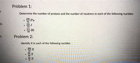 SOLVED Problem 1 Determine The Number Of Protons And The Number Of