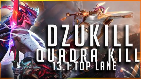 Dzukill Yone Quadrakill Yone Vs Fiora Top Patch Gameplay S Youtube