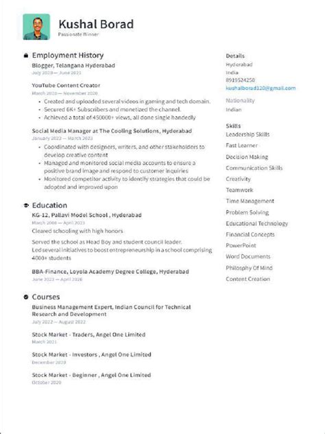 kushal s resume pdf