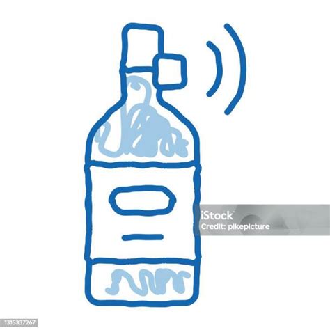 Botol Minuman Dengan Signal Sensor Doodle Ikon Tangan Digambar Ilustrasi Ilustrasi Stok Unduh