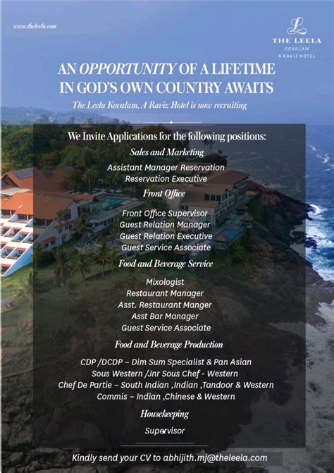 abhijith m j on linkedin hiring hospitalitycareers keralatourism