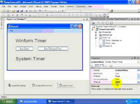 Windows Forms Lesson How To Use The Timer Control Youtube