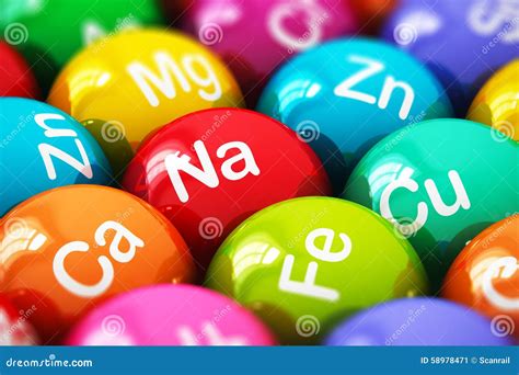 Minerals And Microelements Stock Illustration - Image: 58978471