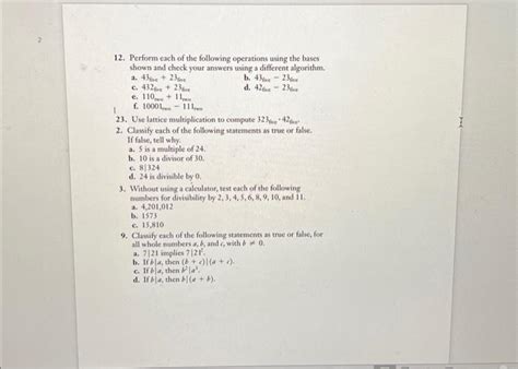 Solved 12 Perform Each Of The Following Operations Using Chegg