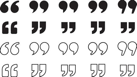 Quotes Quotation Marks Black Isolated Icon Set 44602641 Vector Art At Vecteezy