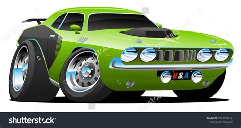 Classic Seventies Style American Muscle Car Stock Vector Royalty Free