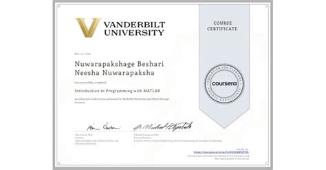 Beshari Neesha On Linkedin Completion Certificate For Introduction To Programming With Matlab