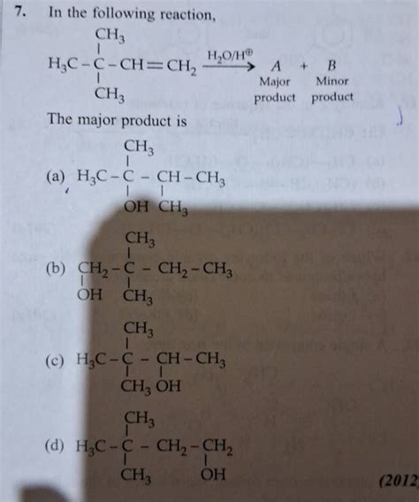 In The Following Reaction CCCCC O CC CC C C CThe Major Product Is