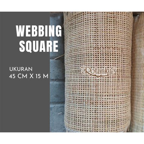 Jual Anyaman Rotan Lembaran Webbing Rattan Square Motif Kotak 30 35 40