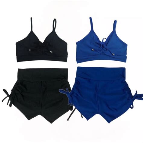 Kit 2 Conjunto Feminino Fitness Short E Top Suplex Academia Curto