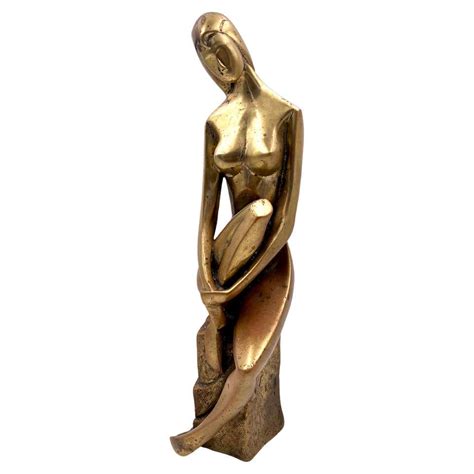 Art Deco Bronze Statue Of A Nymph And Nude Girl Feeding A Doe Signed