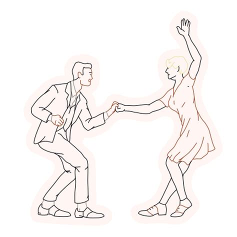 Stylish Dancing Couple Outline Illustration Png And Svg Design For T Shirts