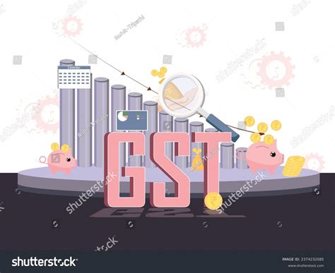 Gst Decrease Conceptual Illustration Declining Bar Stock Vector Royalty Free 2374232085