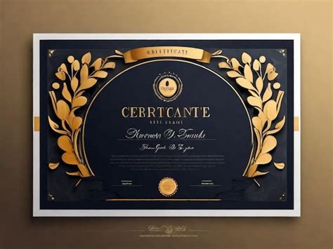 Achievement Certificate Best Award Premium Ai Generated Image