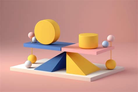 Premium Ai Image Balance Concept Illustration Of Colored Geometric