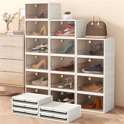Minimalist Modern Plastic Shoe Storage Box From Pong10 1573