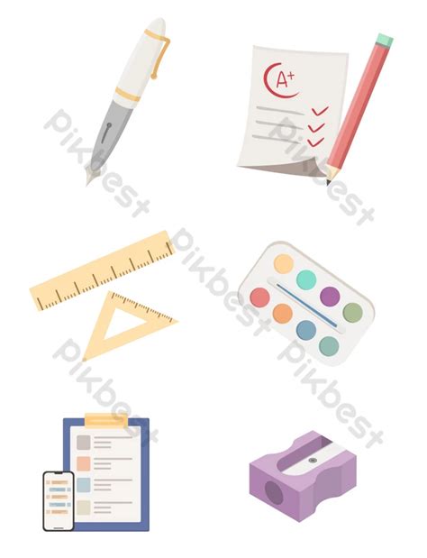Ang Stationery Cute Na Cartoon Vector Ay Magagamit Para Sa Komersyal Na