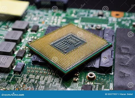 Digital Chip Set Motherboard With Processor Chip Stock Photo Image 55377937