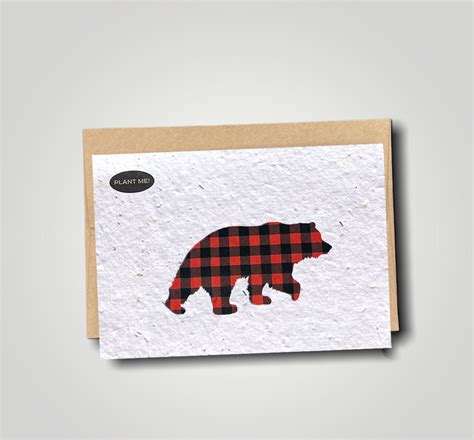 Plaid Bear Plantable Greeting Card Plantable Greetings