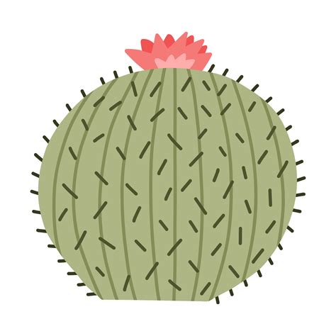 Linda Mano Dibujado Cactus Desde Mexico O Salvaje Oeste Desierto