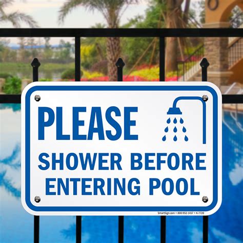 Shower Before Entering Pool Area Sign Sku K 7720