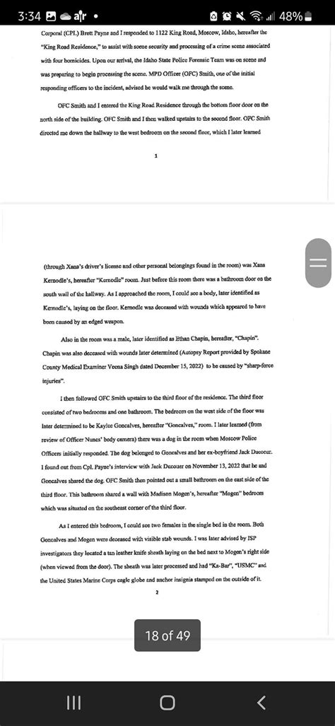 Idaho University Murders Search Warrant Rtruecrimemystery