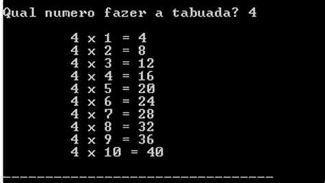 Aprender Programar em C Tabuada em C Faça um algoritmo que