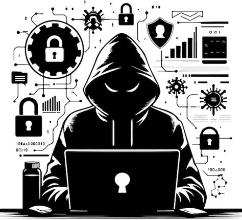 premium vector hacker vector silhouette illustration