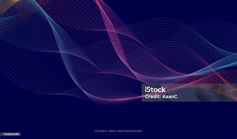 파란색 배경에 화려한 웨이브 라인 무지개 색상은 물결 모양의 선을 구부립니다 디자인 브로셔 웹 사이트 전단지 벡터 스톡 일러스트레이션을 위한 컬러 흐름파 0명에 대한 스톡