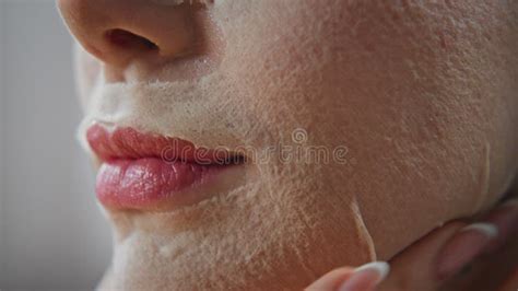 Macro Face Mask Lady Beauty Routine At Home Groomed Woman Skin Care