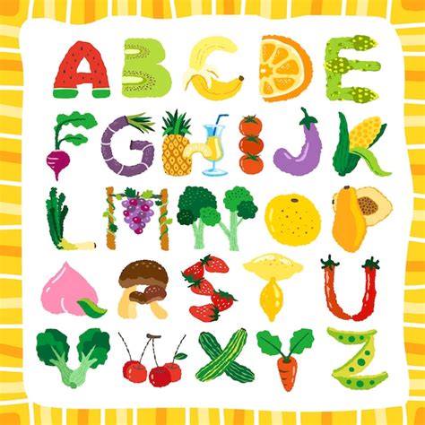 Vetores E Ilustrações De Alfabeto De Frutas Para Download Gratuito