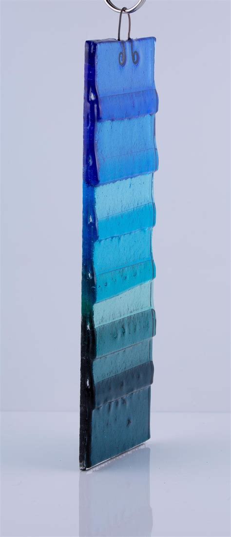Ocean Wave Sun Catcher Fused Glass Panel Astal Art