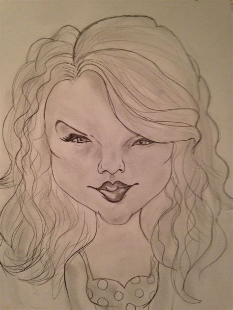 Taylor Swift Caricature Caricature Taylor Swift Female Sketch