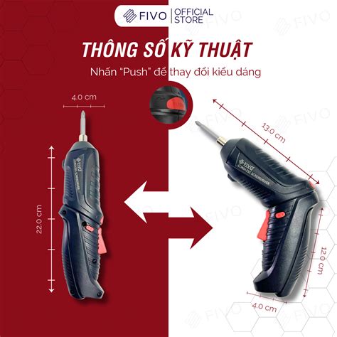 Máy Bắn Vít Cầm Tay Không Dây Fivo Op04 Linh Động 2 Kiểu Dáng Tặng