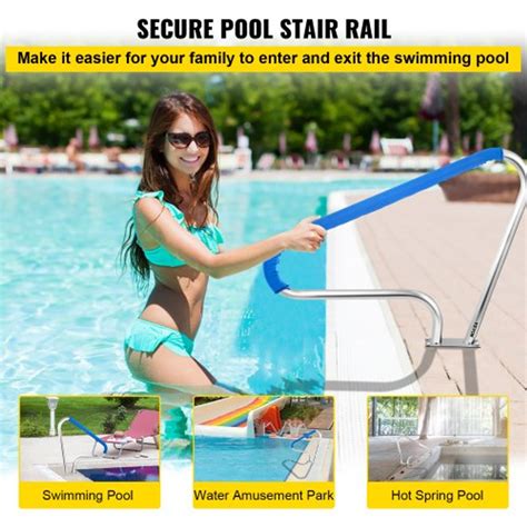 Pool Rail 48x36 Pool Railing 304 Stainless Steel 250lbs Load Capacity