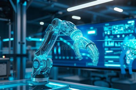 Futuristic Robotic Arm And Advanced Technology Ai Technology Concept Stock Illustration