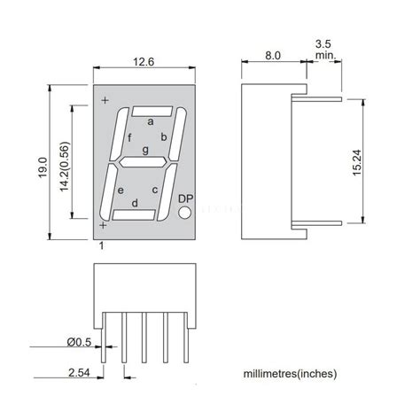 Display Segmentos Led ROJO Catodo Comun Mm Pulgadas