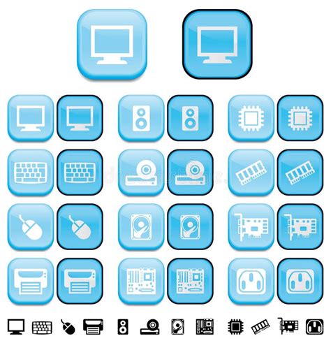 Hardware Computer Buttons With Pushed Effect Stock Illustration Illustration Of Power