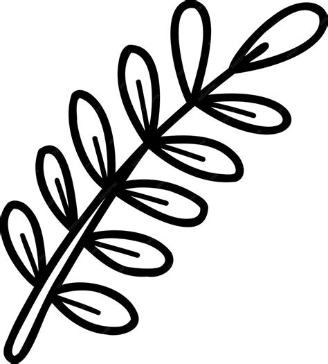 Premium Vector Hand Drawn Leaf Branch Illustration Premium Vector Hand Drawn Leaf Branch Illustration