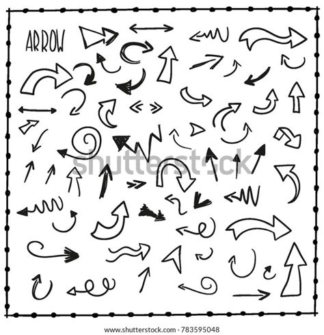 Sketchy Arrow Set Hand Drawn Collection 스톡 벡터 로열티 프리 783595048