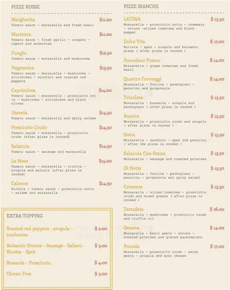 Menu At Cibo Pizzeria Phoenix