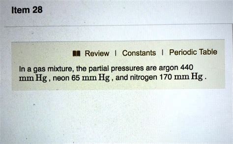 SOLVED Item 28 Review Constants Periodic Table In A Gas Mixture The