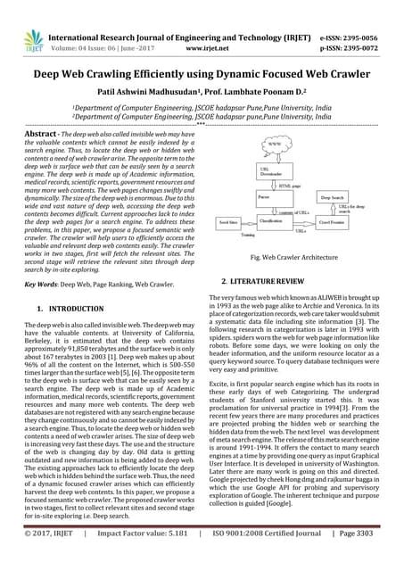 irjet deep web crawling efficiently using dynamic focused web crawler pdf