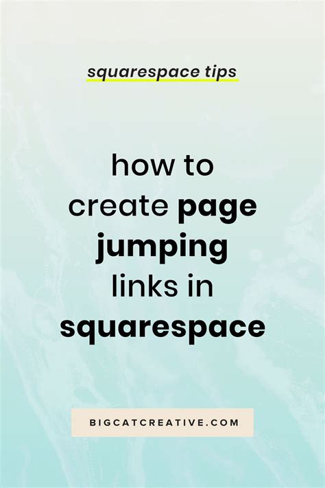 How To Create Anchor Links In Squarespace And Big Cat Creative Squarespace