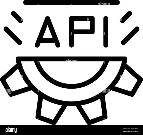 Api Software Icon Outline Vector Build Process Monitor Design Stock