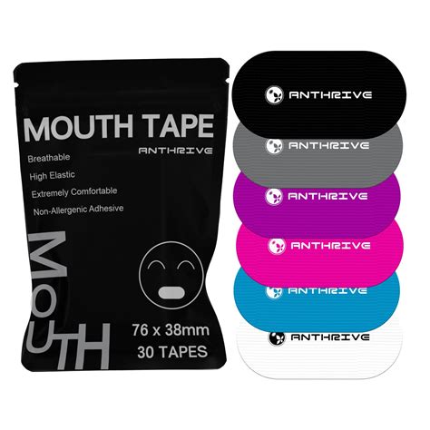 Latex Free Sleep Better Breathing Anti Snore Black Mouth Tape For