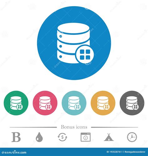 Database Modules Flat Round Icons Stock Vector Illustration Of Pieces Parts 193538761